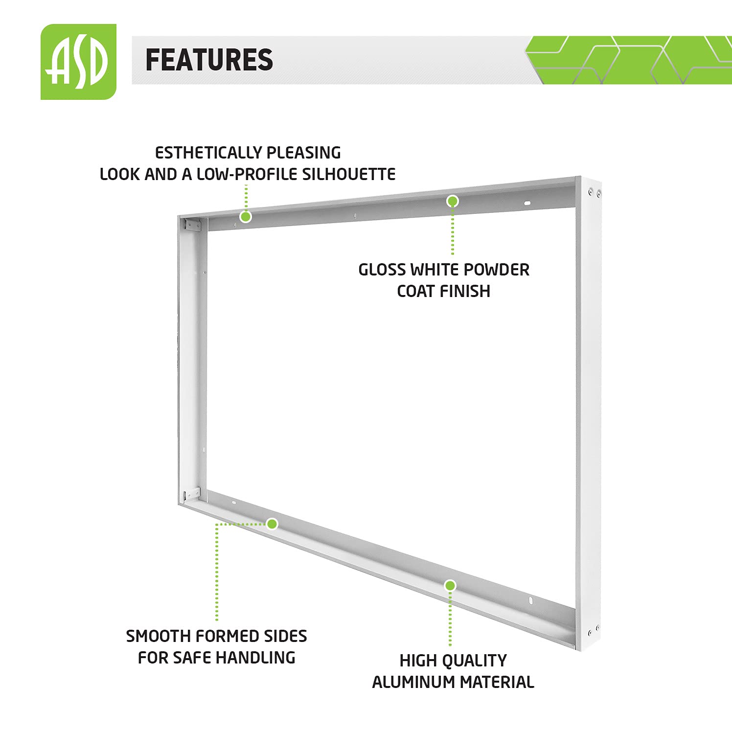 Snapklik.com : ASD 2x4 Surface Mount Frame For LED Flat Panel Light ...
