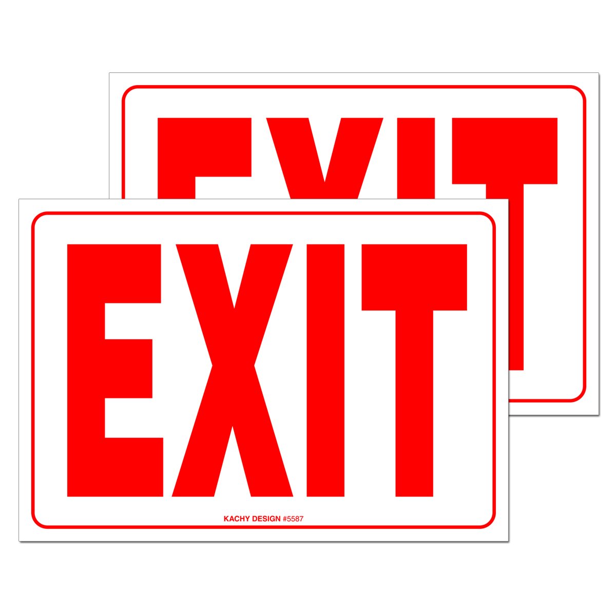 (Set of 2) Exit Sign | 10" x 7" | 4 Mil Vinyl | Laminated for Ultimate ...