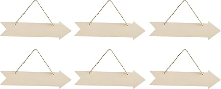 Amazon.com: Juvale Unfinished Hanging Wood Arrow Plaque Directional ...