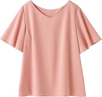 Amazon | [セシール] 袖フリルプルオーバー MW-2812 レディース スモークピンク 日本 M (日本サイズM相当) | Tシャツ ...