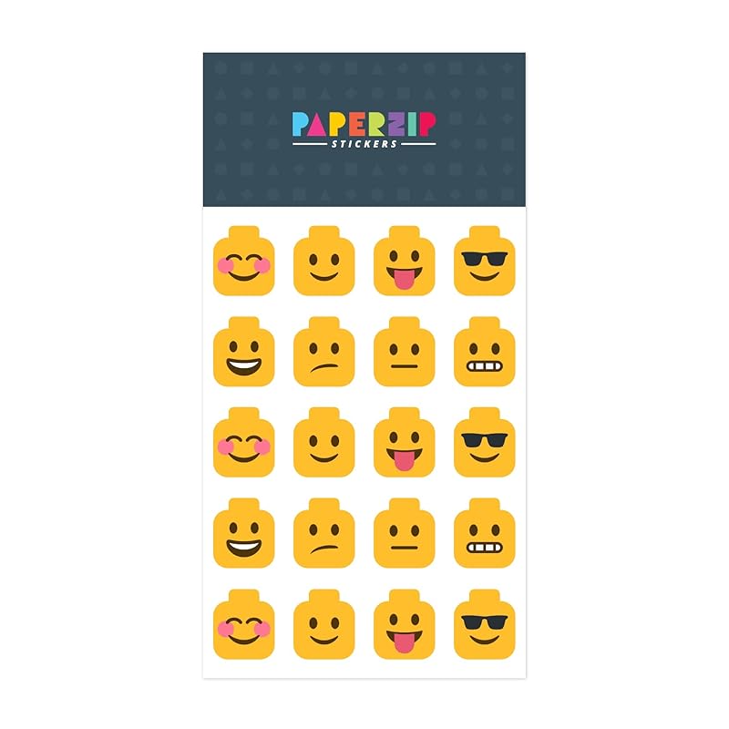 PAPERZIP - Building Block Head Emojis – 40 Stickers for Children ...