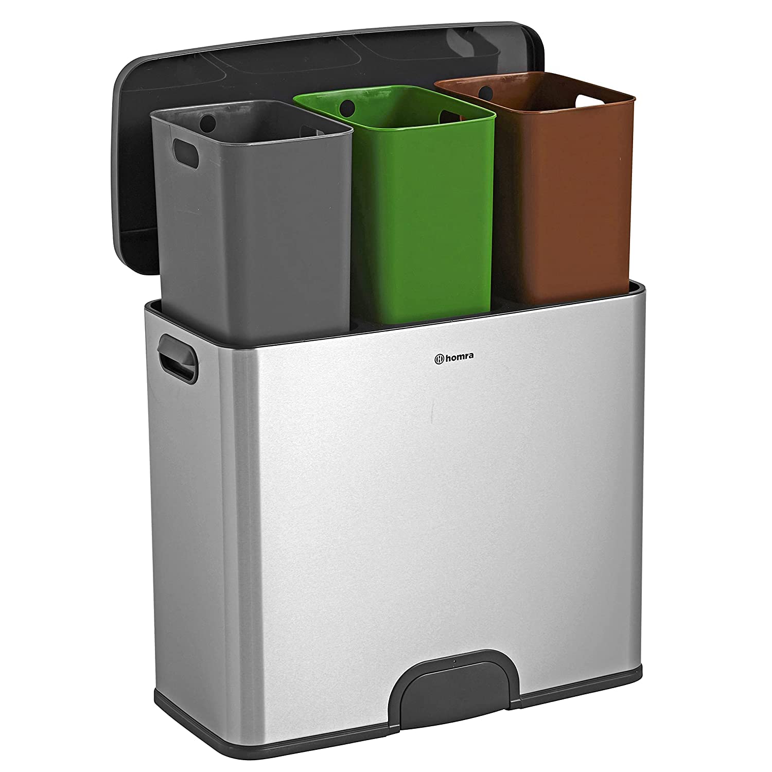 Homra Sensor Recycling Bin - Trio bin 45 L (3x15L) - No-touch pedal bin ...