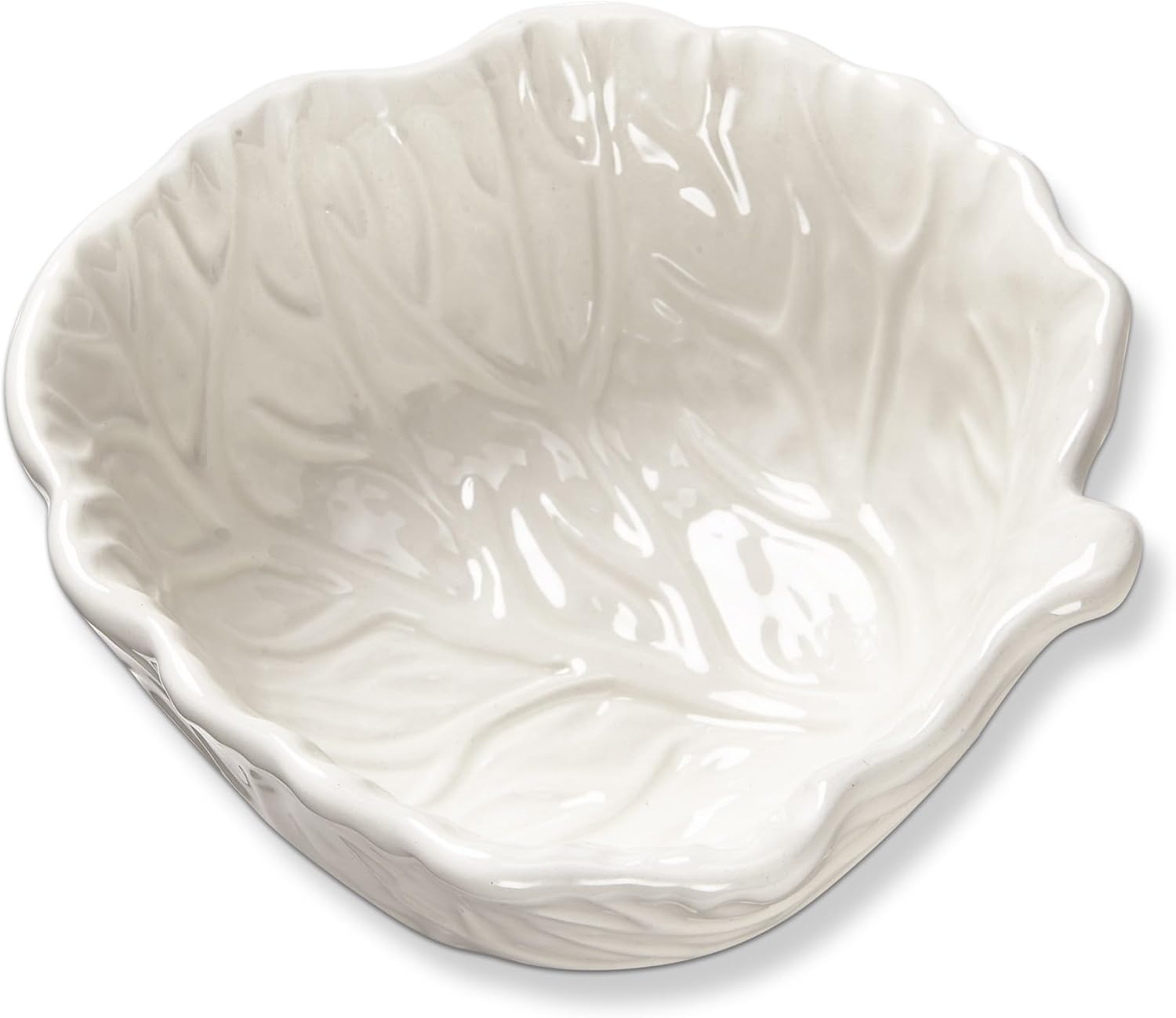 Amazon.com | TAG 14 oz. Stoneware Ceramic White Cabbage Shaped Serving ...