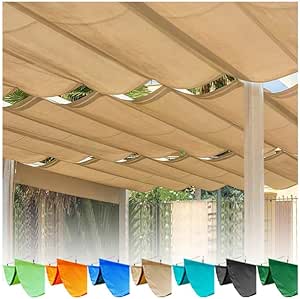 Amazon.com: PFCDZDU Customized Retractable Pergola Shade Canopy, Outdoor Water Proof Sun Shade ...