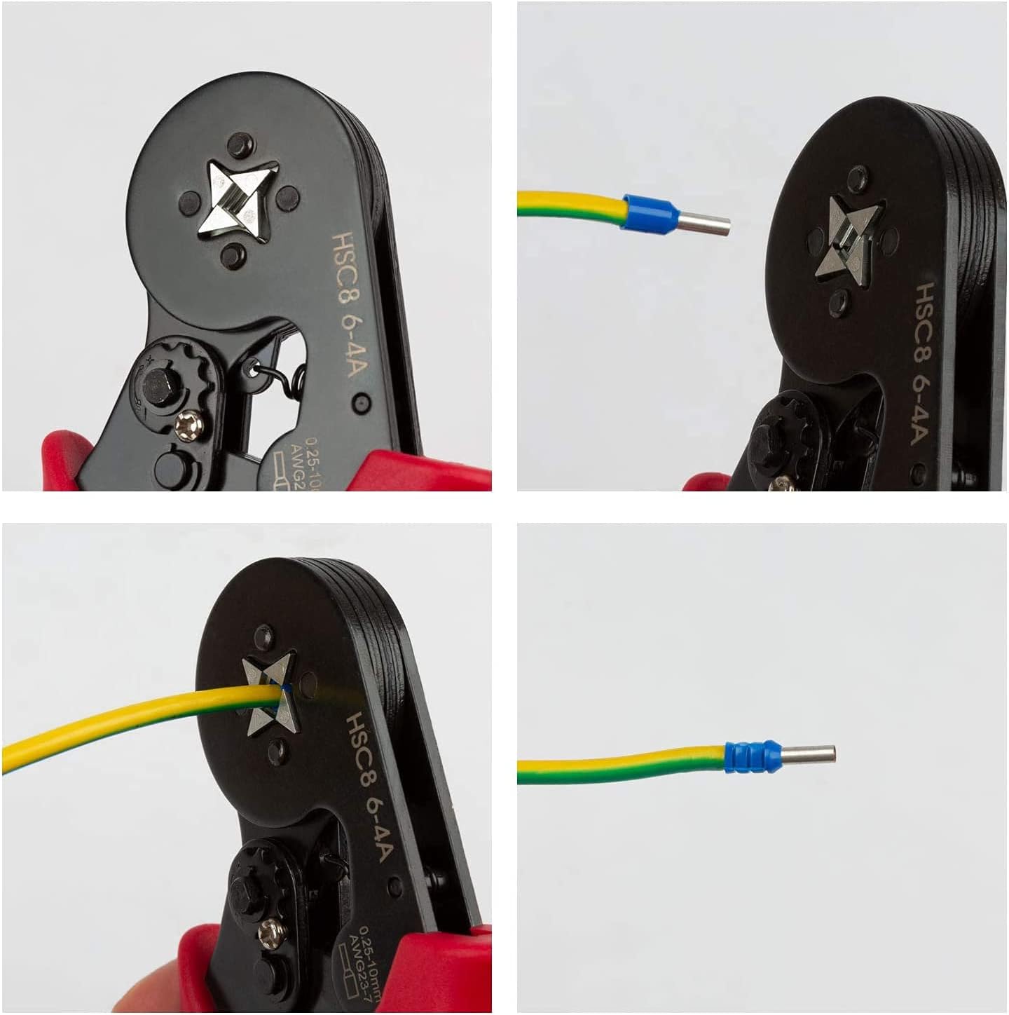 Wire Crimper Tool Set with 0.25-10mm² Self-Adjustable 6-4A Ratchet ...