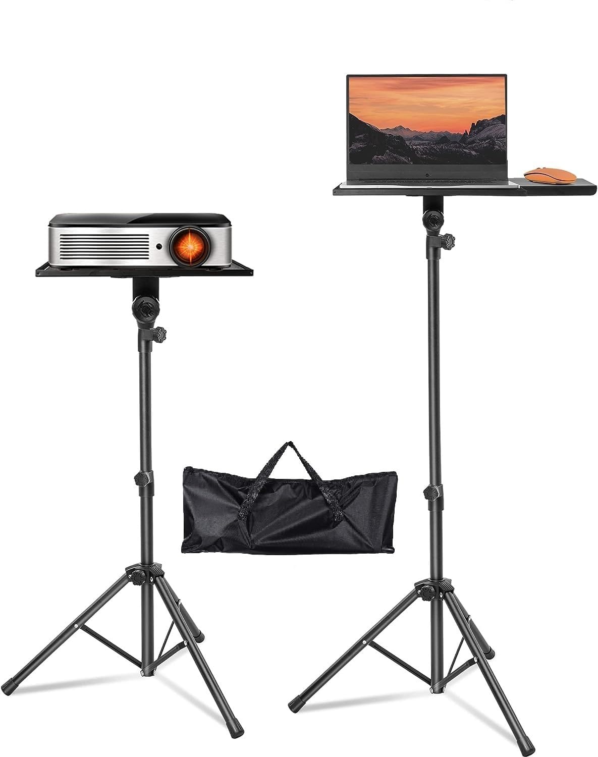 Projector Stand,Laptop Tripod Stand with 2 Shelves Adjustable Height ...