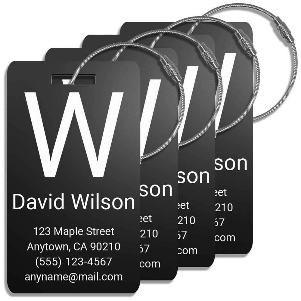 Amazon.com: Custom Luggage Tags Personalized Travel Tags for Suitcases ...