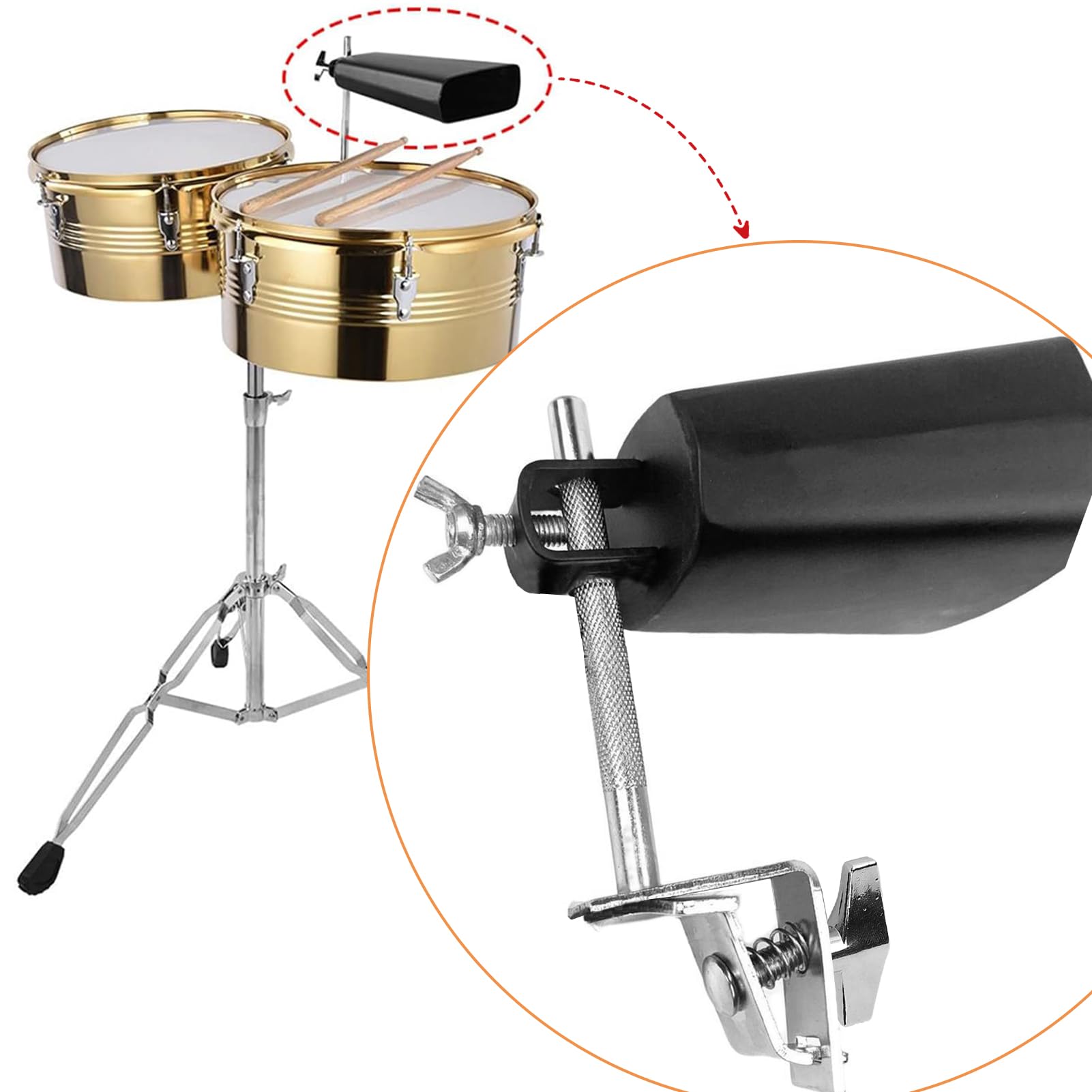 Jam Block Mount Cowbell Mount Holder With Bent Arm - Percussion ...