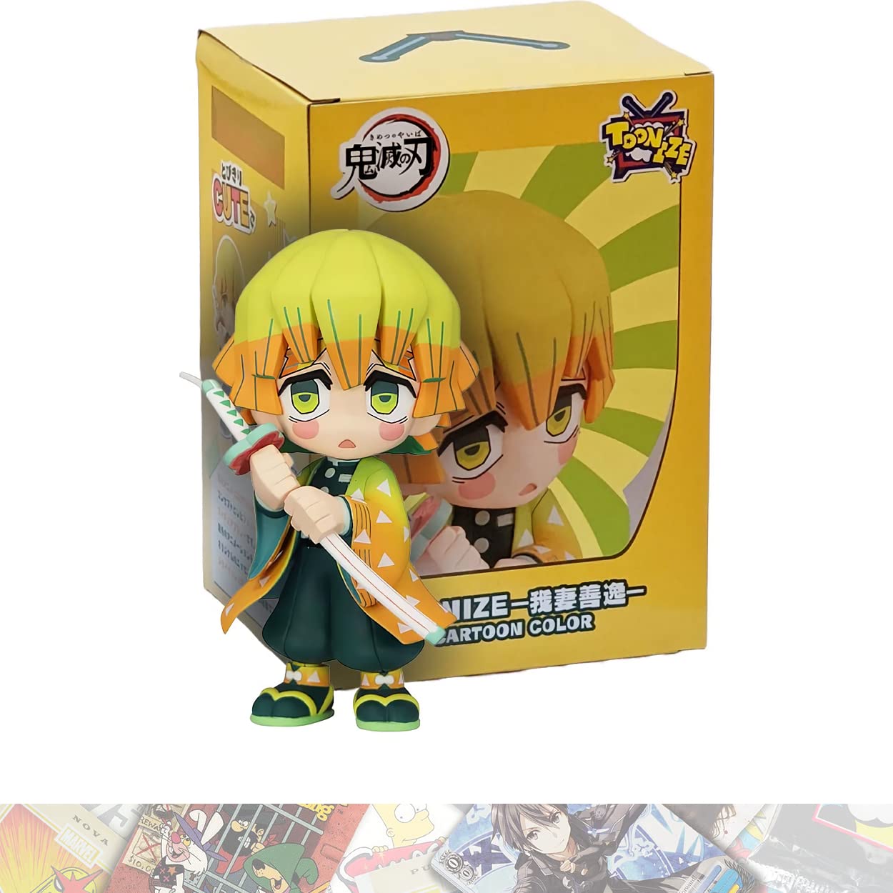 Amazon.com: FuRyu Zenitsu Agatsuma [Cartoon Color]: 13cm Toonize Statue ...