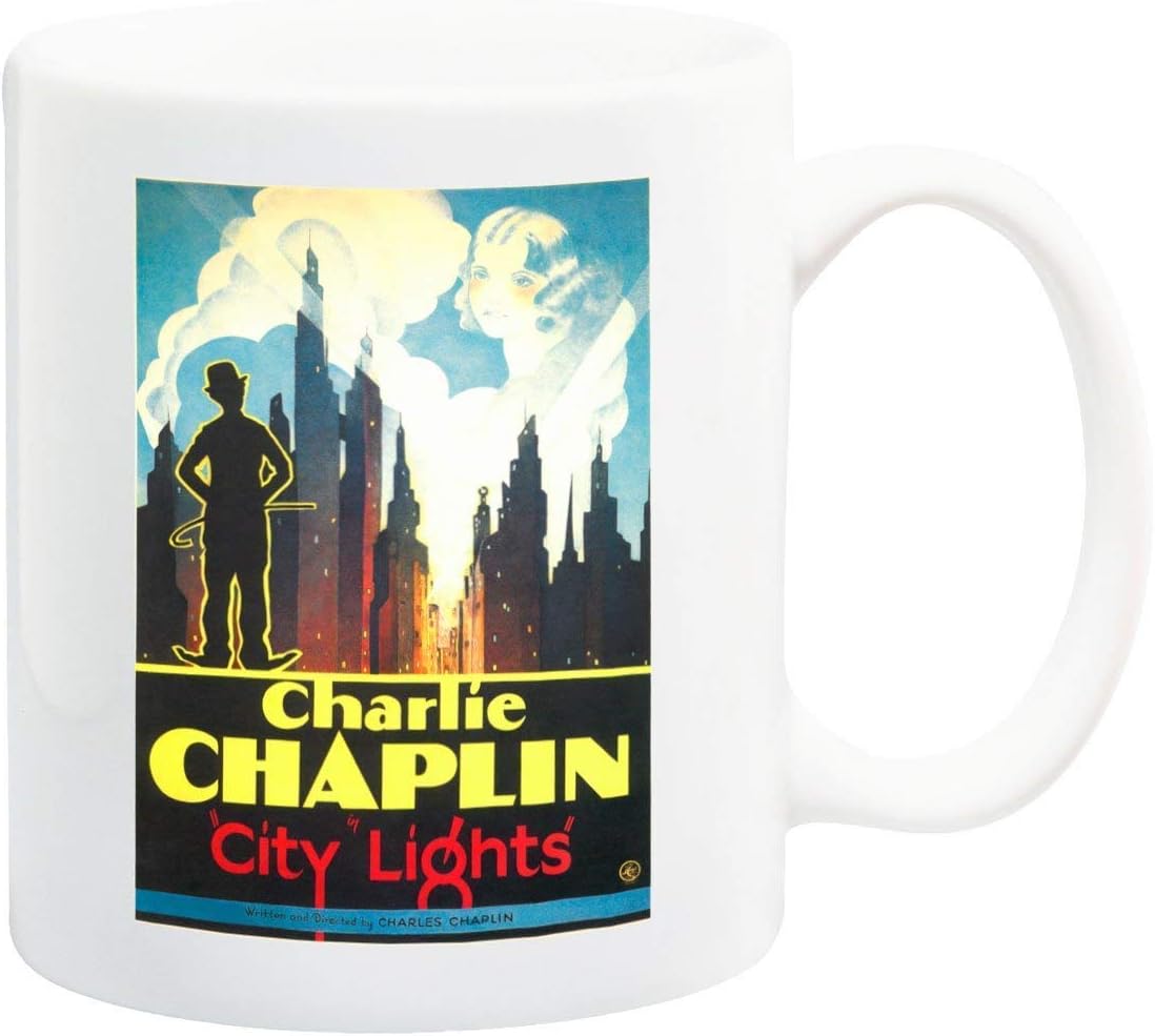 Amazon.com | iPosters Charlie Chaplin City Lights Mug - 11 Fluid Oz ...