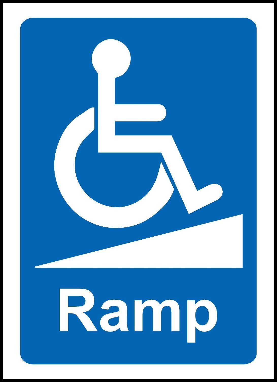 Wheelchair Ramp Notice Sign Disabled Sign - Self Adhesive Sticker 200mm ...