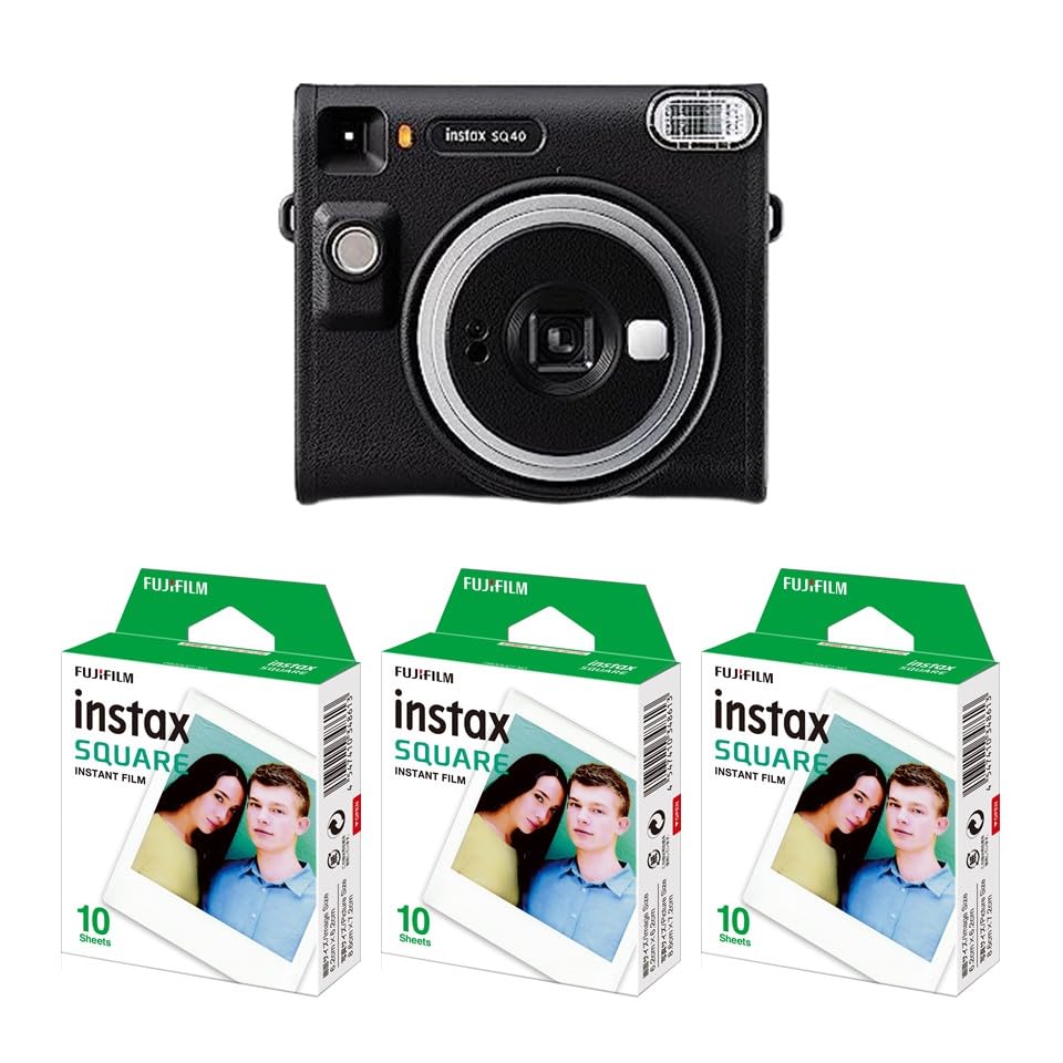 instax Fujifilm SQ40 Camera + SQUARE Film White 30Pk Bundle: Instant ...