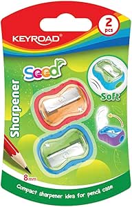 Amazon.com : KEYROAD Rubber Ergonomic Pencil Sharpener Single / 2 ...