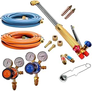OXY Propane Gas Cutting KIT Torch Hose Oxygen Flame Cutter Regulator ...