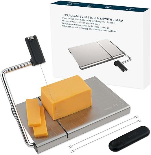 Amazon.com: KITCHENDAO Replaceable Wire Cheese Slicer with Board and ...