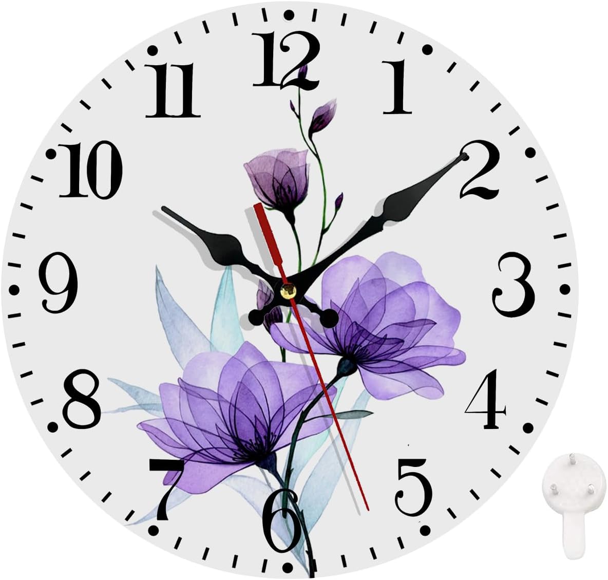 Amazon.com: Ansouyi Round Wall Clock Battery Operated Clocks Wallclock ...