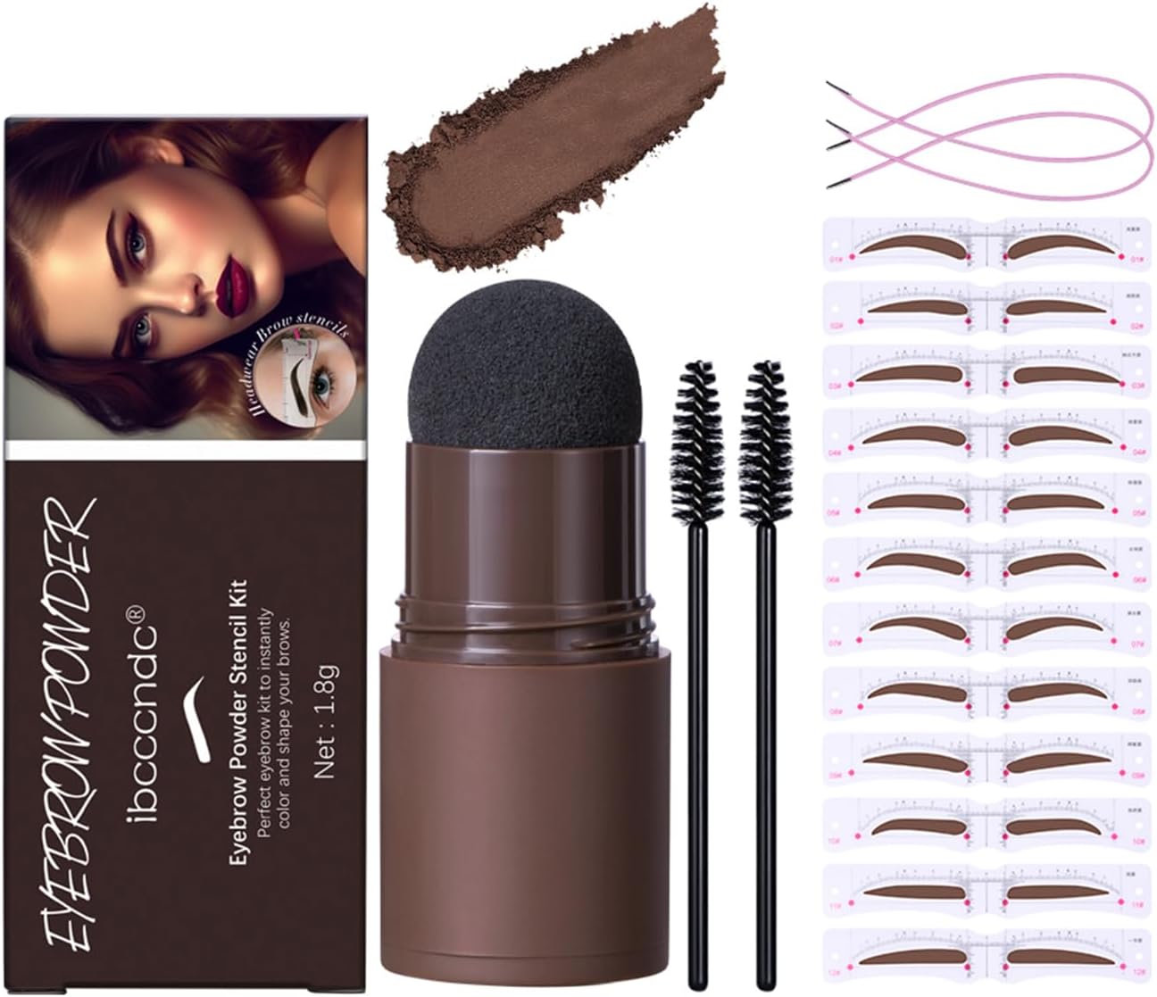 Amazon.com : ALLROSE Eyebrow Stamp Stencil Kit - Brow Stamp Kit, One ...