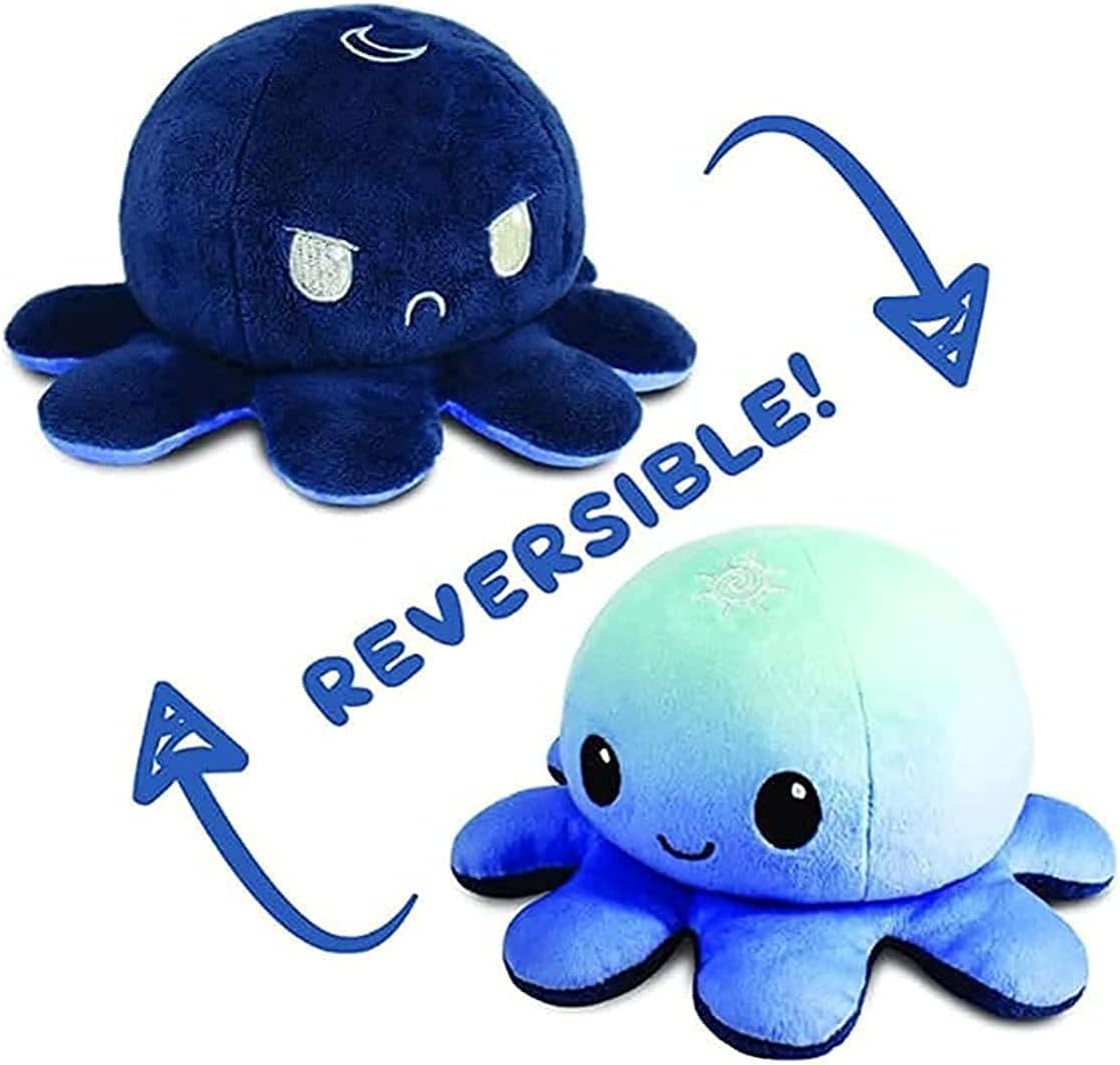 AM ANNA Double-Sided Flip Octopus Doll Soft Reversible Octopus Stuffed ...
