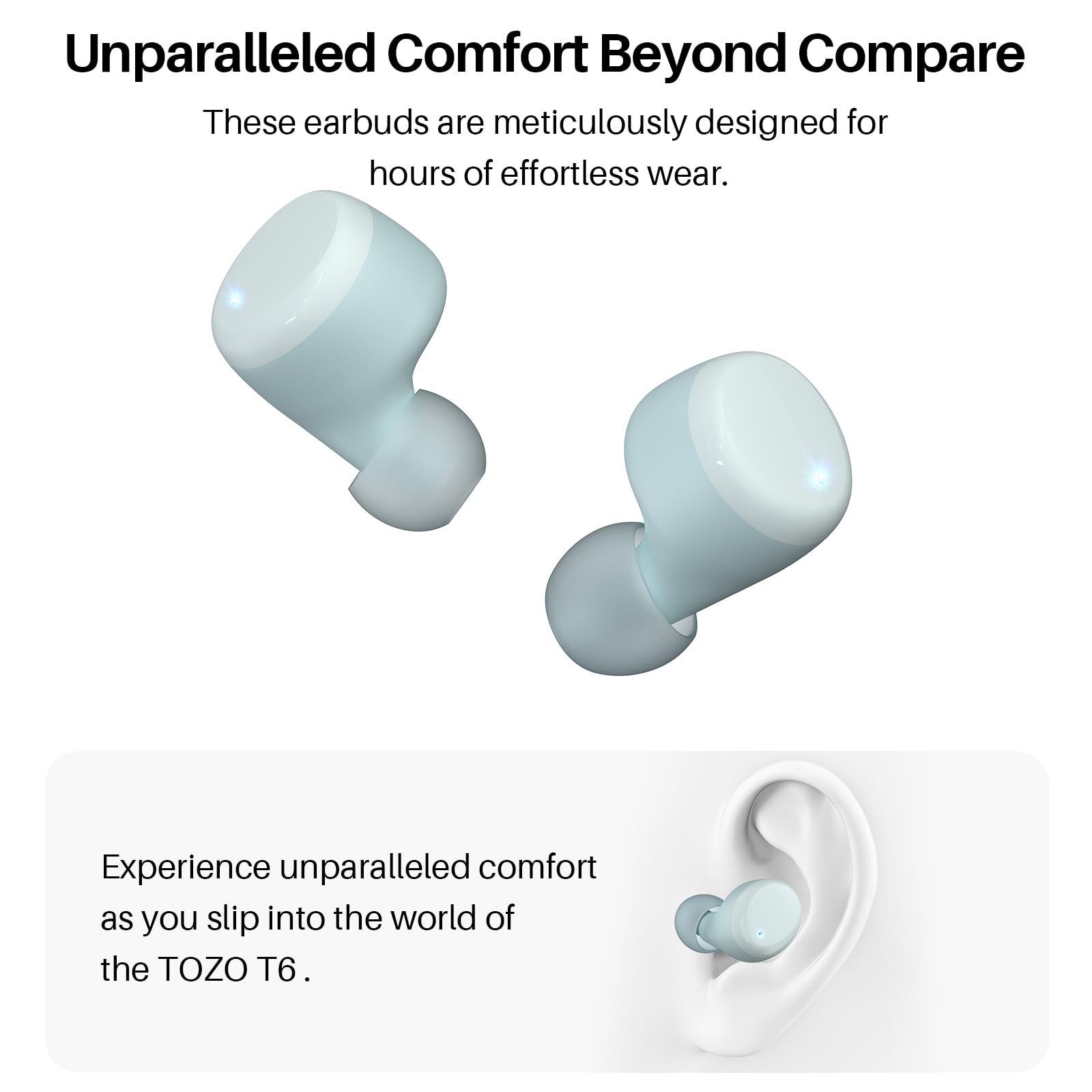 Snapklik.com : TOZO T6 Wireless Earbuds Bluetooth 5.3 Headphones ...