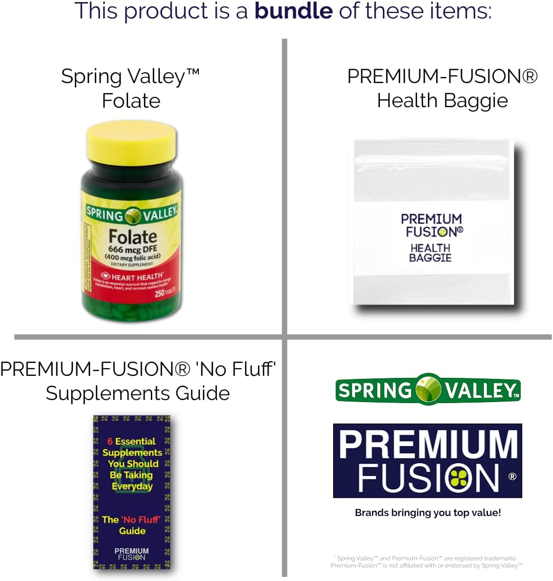 Folato 666 mcg DFE (vitamina B9) – 400 mcg de ácido fólico – Suministro ...