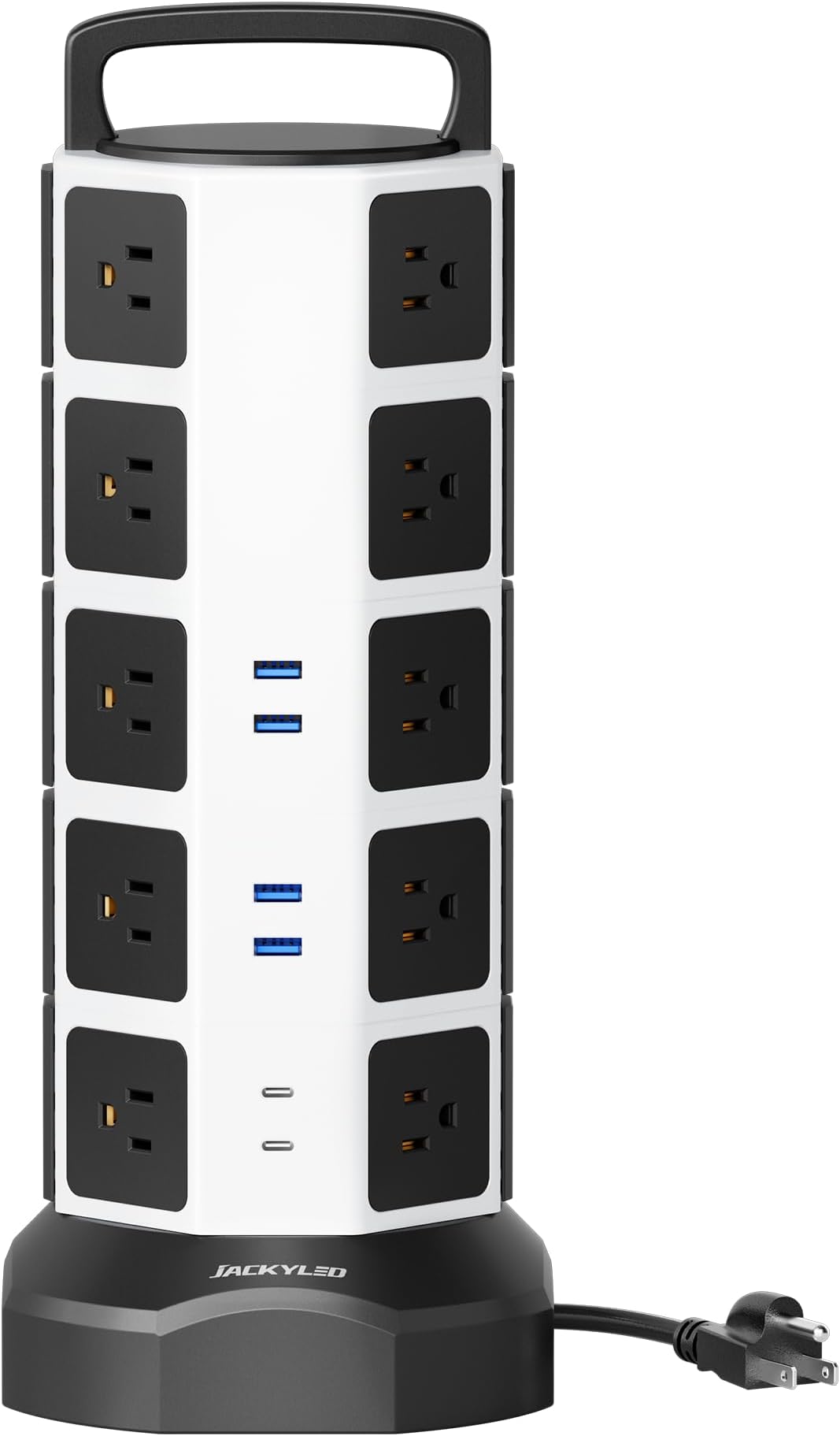 Amazon.com: Power Strip Tower Surge Protector, JACKYLED 20 Outlets 6 ...