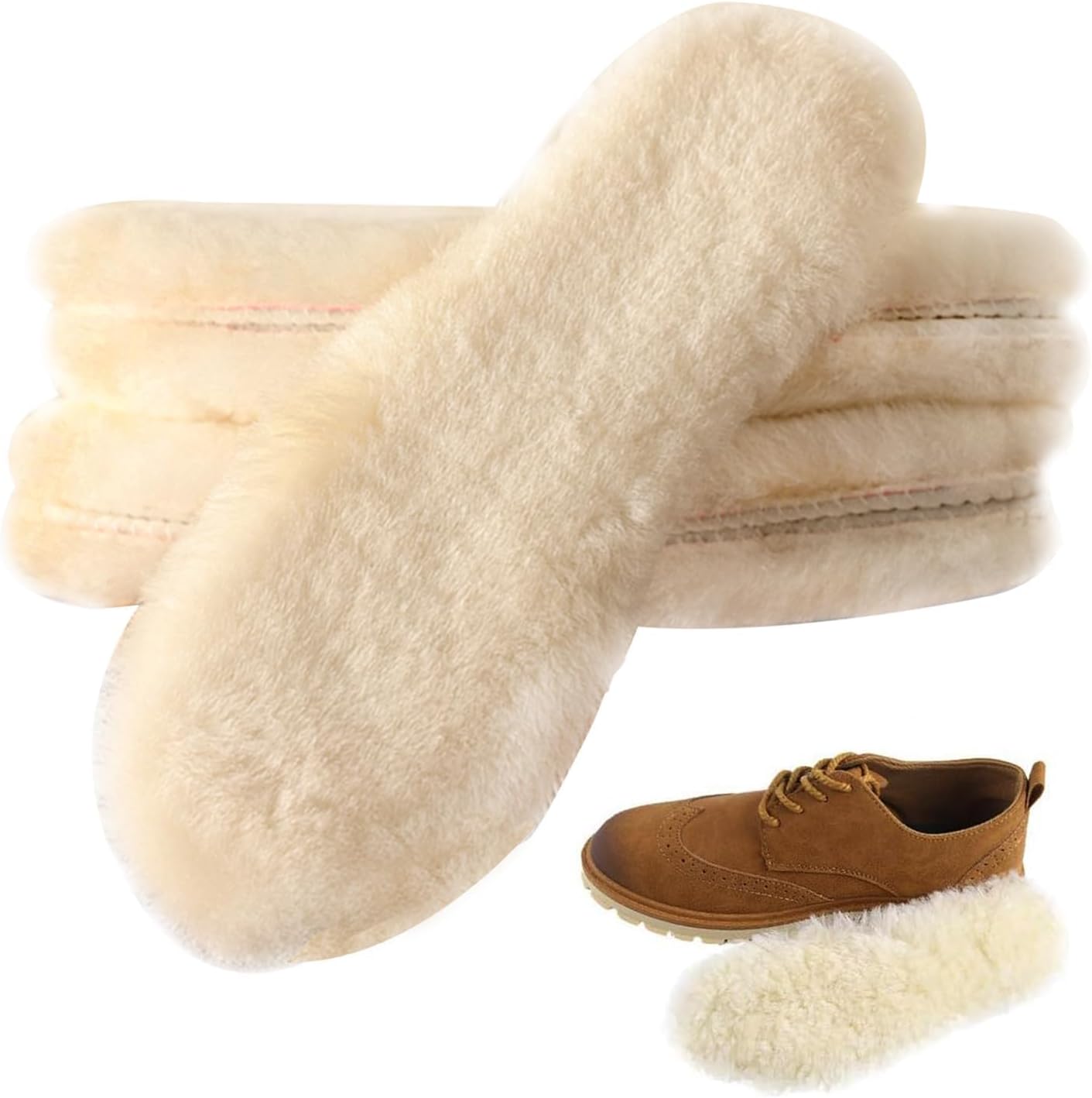 Amazon.com: Linwnil 2Pairs Sheepskin Insoles Kid's Premium Thick Wool ...