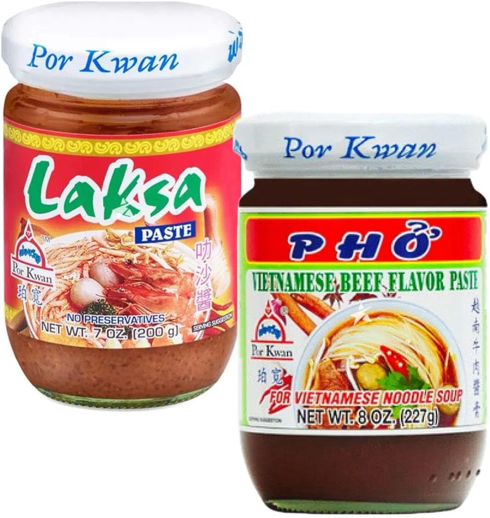 POR KWAN Asian Noodles Broth Paste - Vietnamese PHO Beef & Laksa Sauce ...