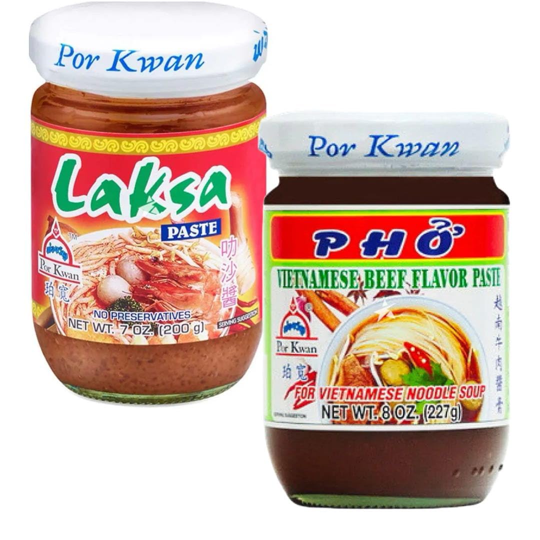 POR KWAN Asian Noodles Broth Paste - Vietnamese PHO Beef & Laksa Sauce ...