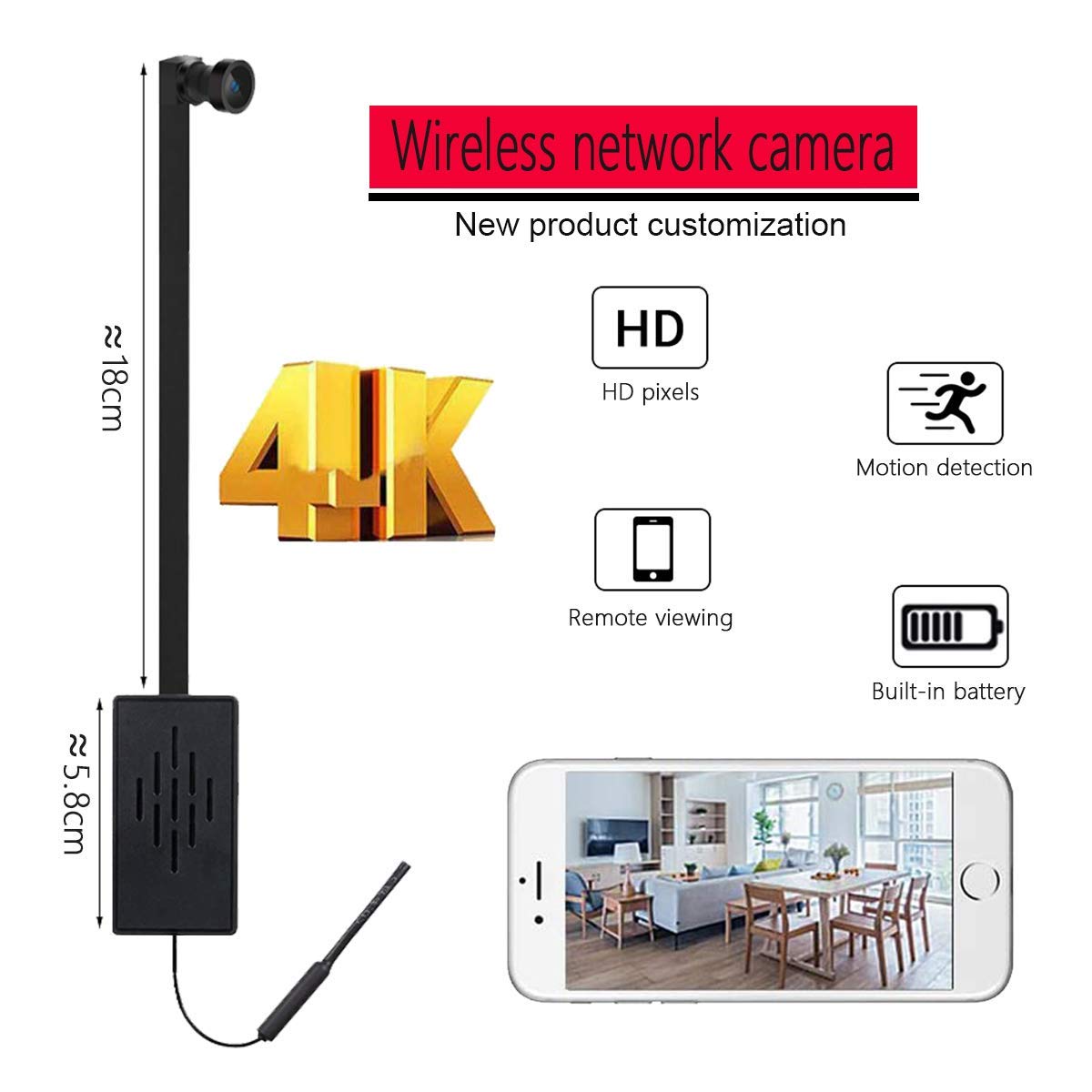 4K WiFi Hidden Camera-Battery spy Camera-spy Camera Module-DIY Hidden ...