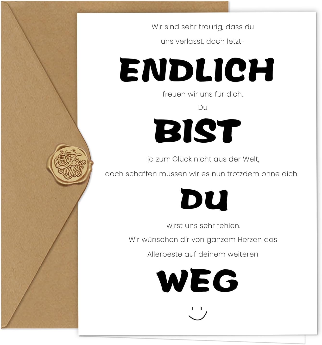 Werfunee - Abschiedskarte Kollegen A6 (mit Umschlag) - Lustige Karte ...