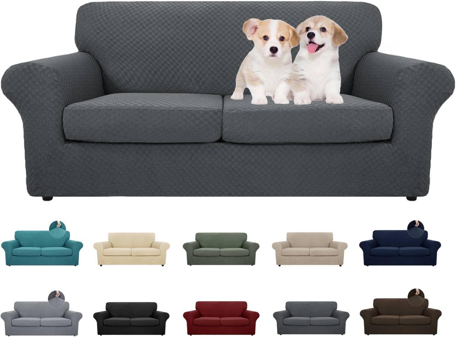 Amazon.com: MAXIJIN 4 Piece Couch Covers for 3 Cushion Couch+ 3 Piece ...