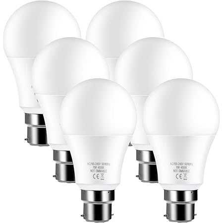 LOHAS B22 LED Bulbs 150W Equivalent, 17W LED Bayonet Light, Day White ...
