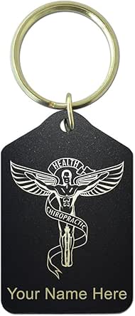 Amazon.com: SkunkWerkz Keychain, Chiropractic Symbol, Personalized ...