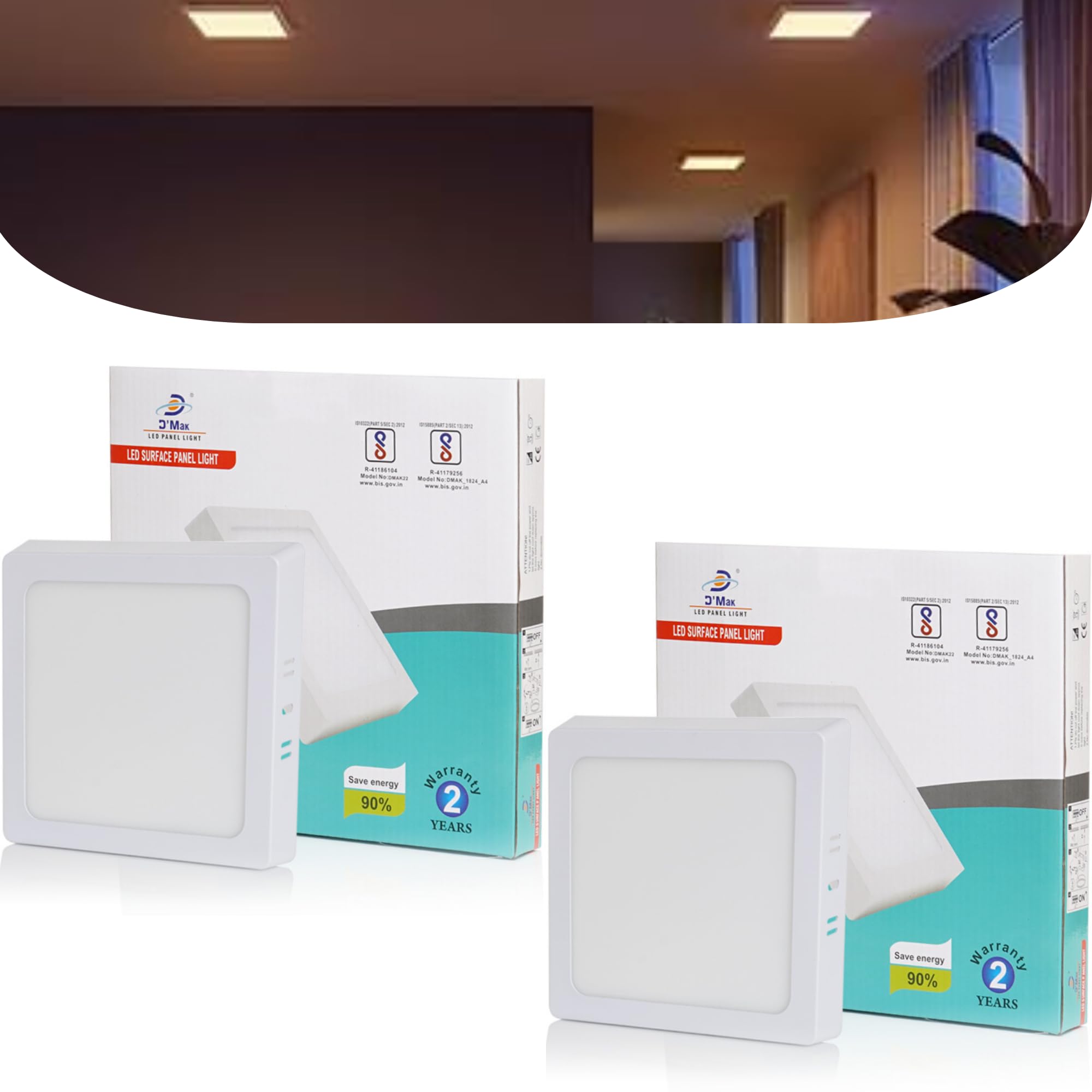 Buy D’Mak™ 18W (Warm White) LED Square Surface Panel Lights with IC ...