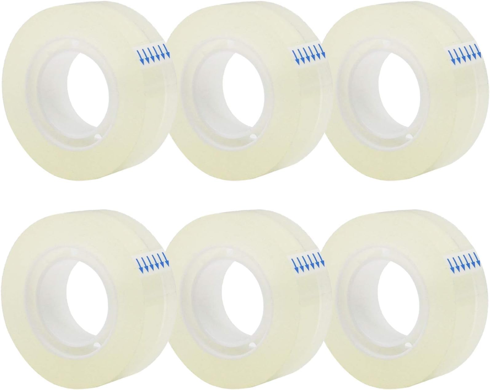 OWLKELA 6 Rolls Transparent Tape Refills, 1.7 cm x 2543 cm Clear Tape ...