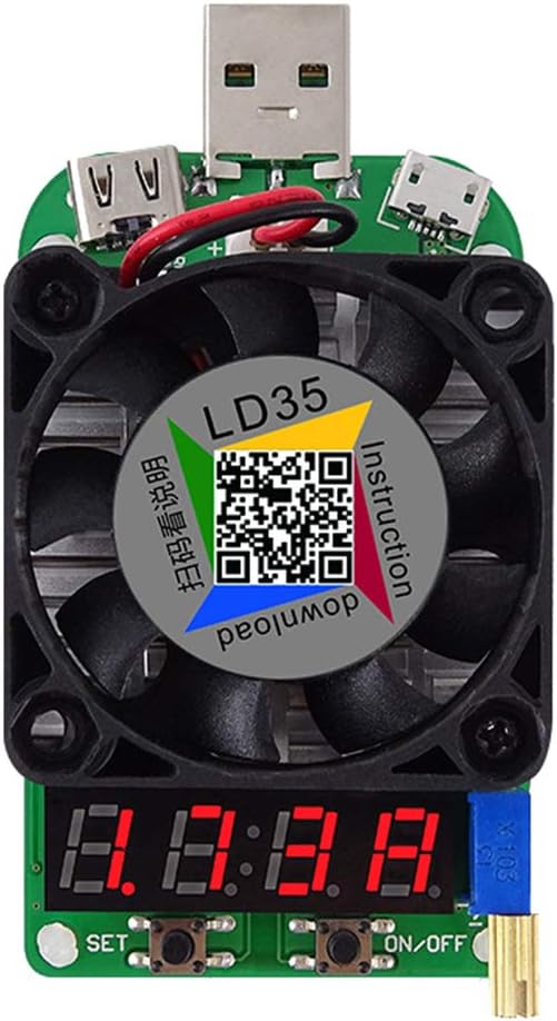 Amazon.com: HWMATE LD35 USB 智慧型電子負載電阻模組 C 型介面放電可調 : 電子