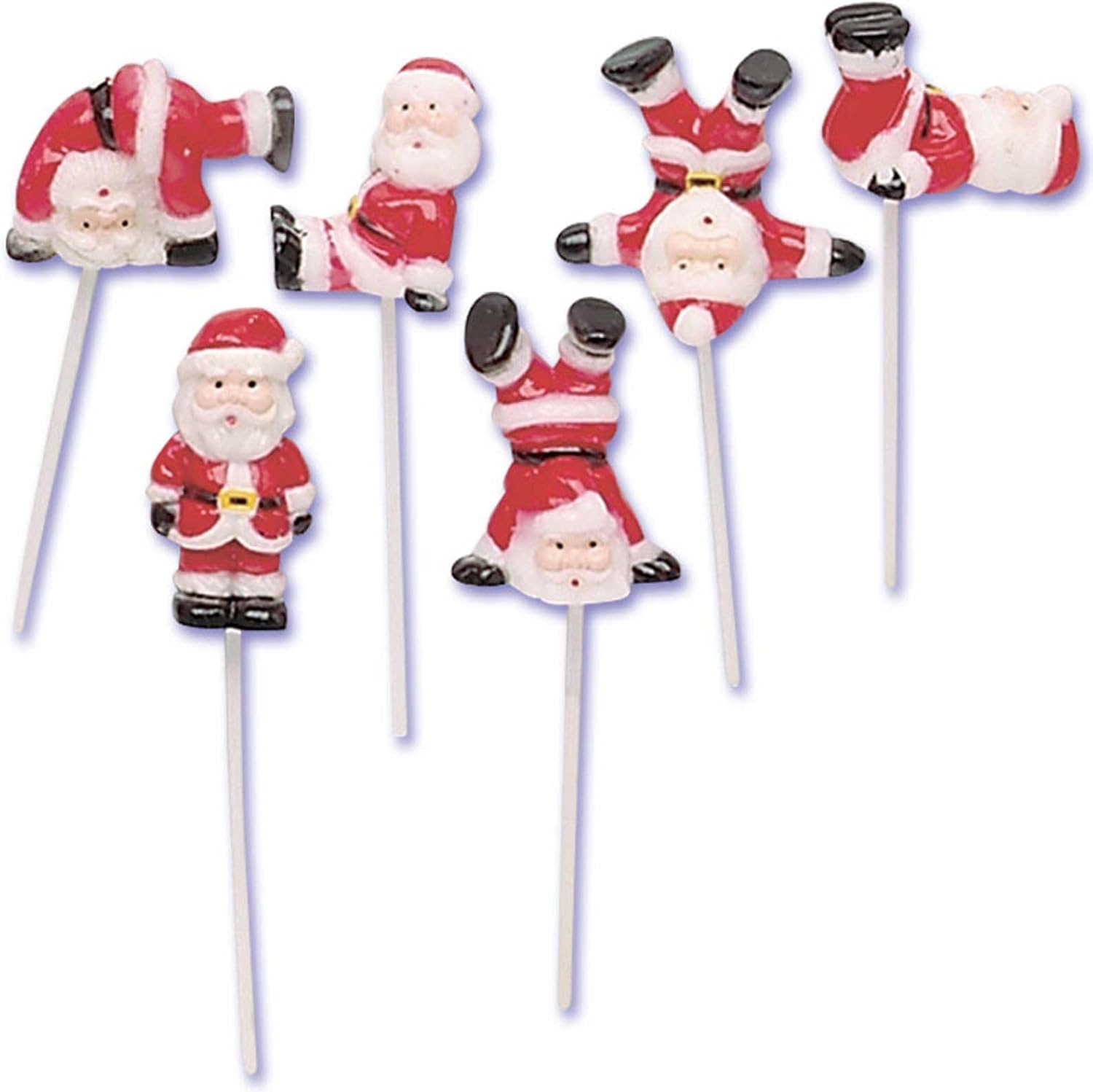 Amazon.com: Tumbling Santa Claus Christmas Cupcake Picks - 6 ct ...
