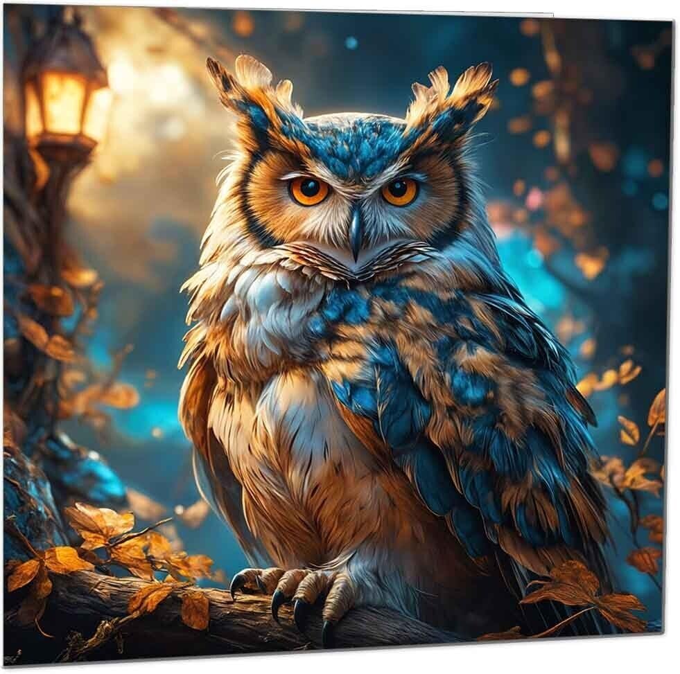 Owl Greeting Card - Beautiful Owl Birthday Card Design 145 x 145mm ...