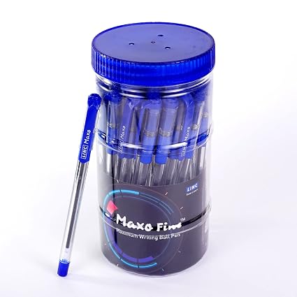 Linc Maxo Fine 0.7mm Ball Pens Jar Pack |Blue Ink |Pack of 35 Pens ...