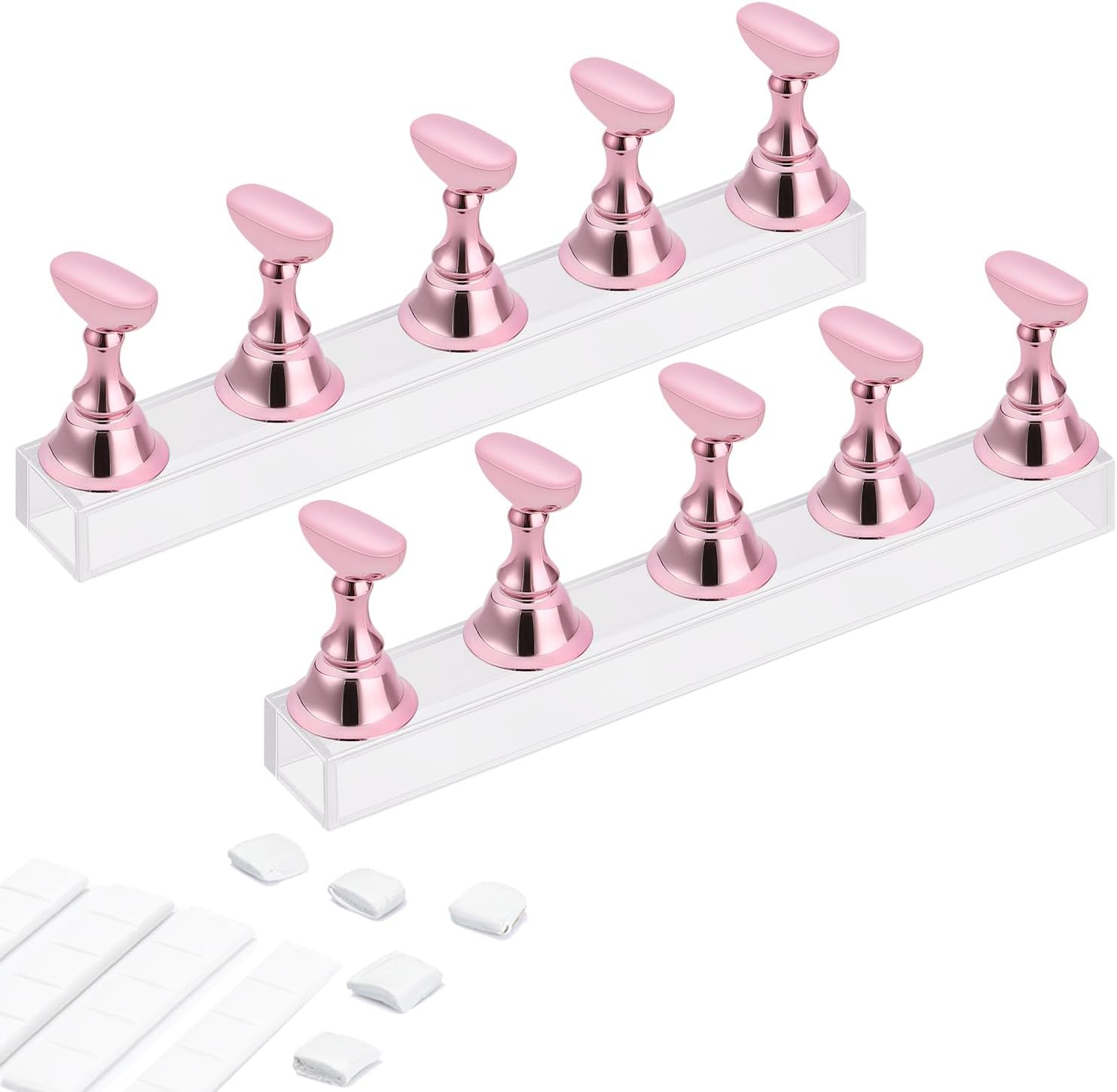 Amazon.com: LADYING 2 Sets Nail Painting Practice Stand Acrylic Fake ...