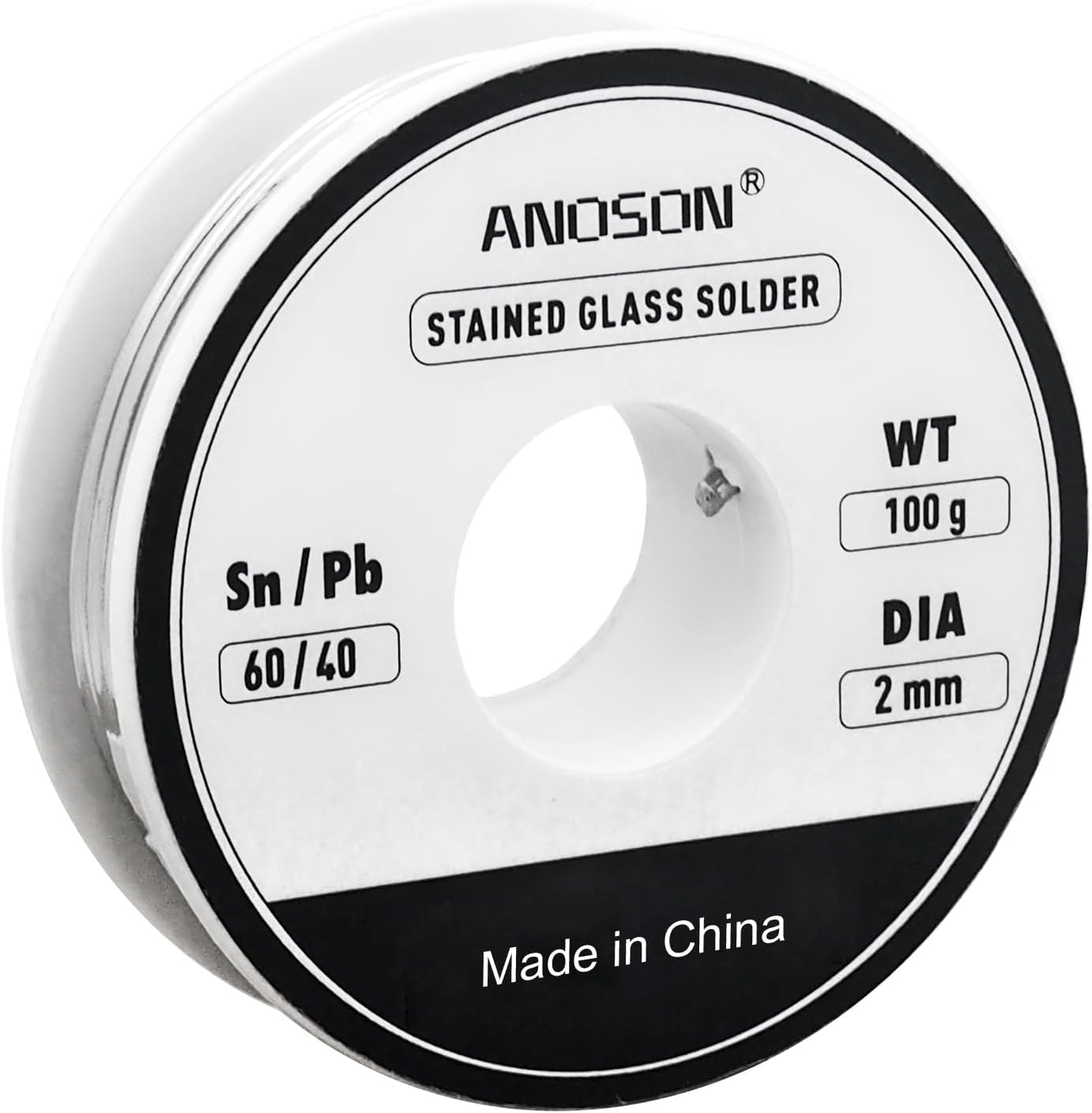 60/40 Solder for Stained Glass, (2 mm) Dia, 100 g Spool, Supplied by ...