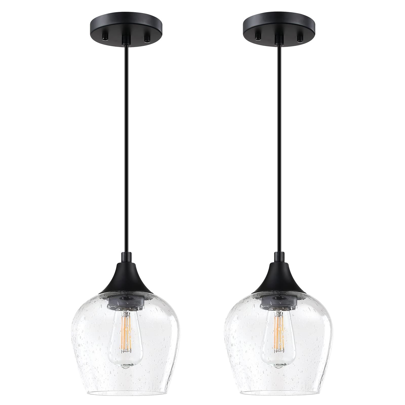 Dolaimy House 2 Pack 1 Light Indoor Mini Hanging Kitchen Island Pendant ...