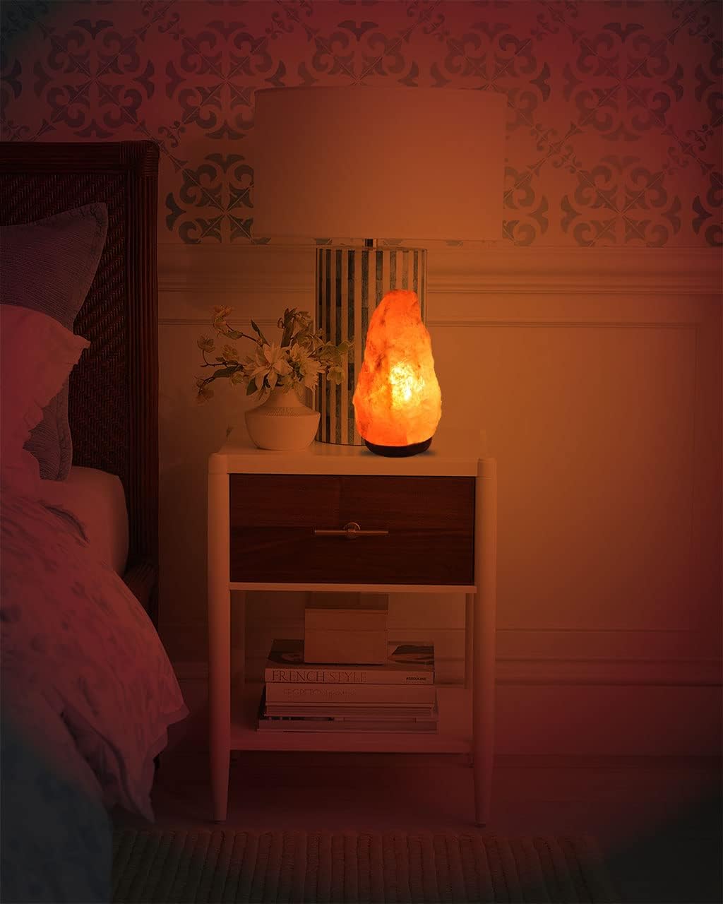 Himalayan Salt Lamp with Dimmer Switch - 100% Natural Pink Crystal Rock ...