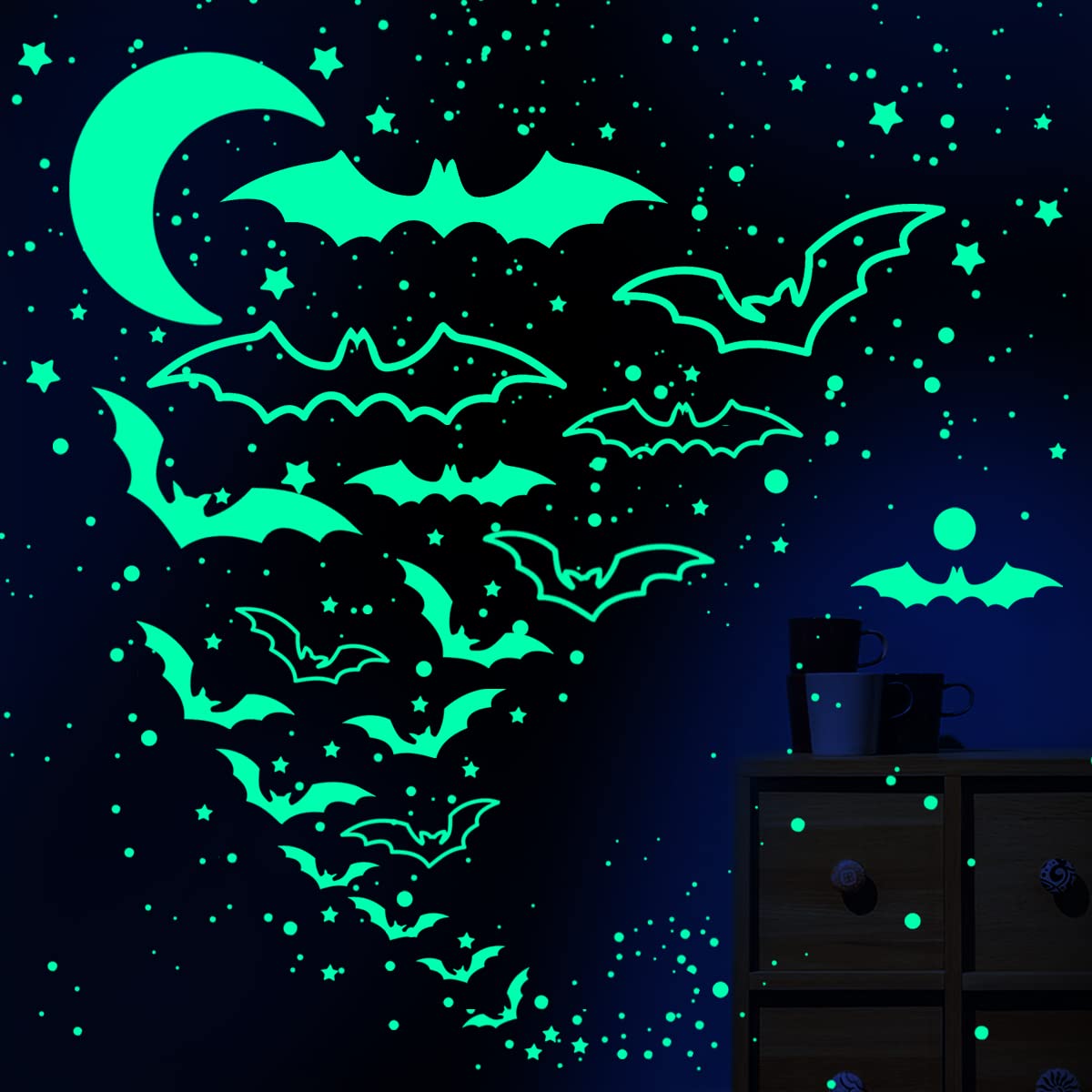 Amazon.com: Bats Wall Decor - Glow in The Dark Bat Decor Halloween ...