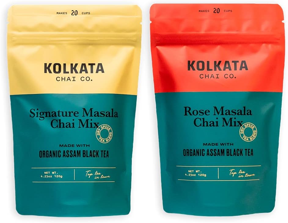 Amazon.com : Kolkata Chai Signature Masala Chai & Rose Chai Combo Pack ...