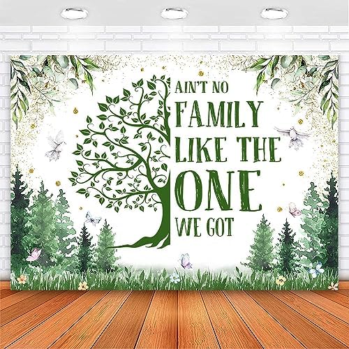 Amazon.com : Avezano Family Reunion Backdrop Green and Gold Family Tree ...