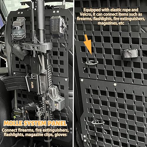 Rigid Molle Panels for Vehicles Truck Mount Rack Tactical Organizer, Black
