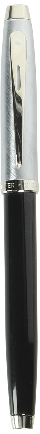 Sheaffer 9313-1 100 Black Barrel Brushed Chrome Cap Rollerball Pen ...