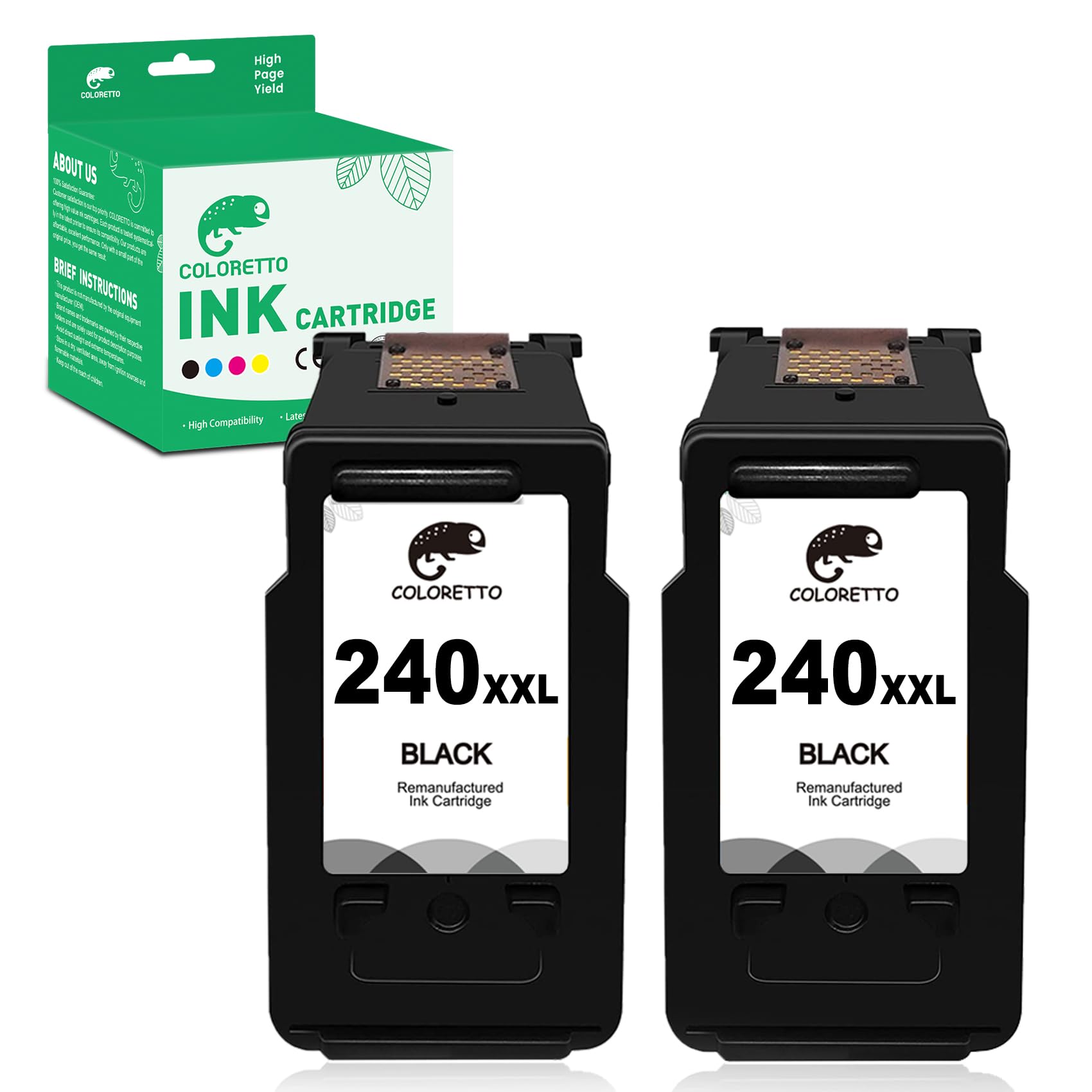 COLORETTO Ink Cartridges 240XXL Black for Canon Pixma MX532 MX472 MX470 ...