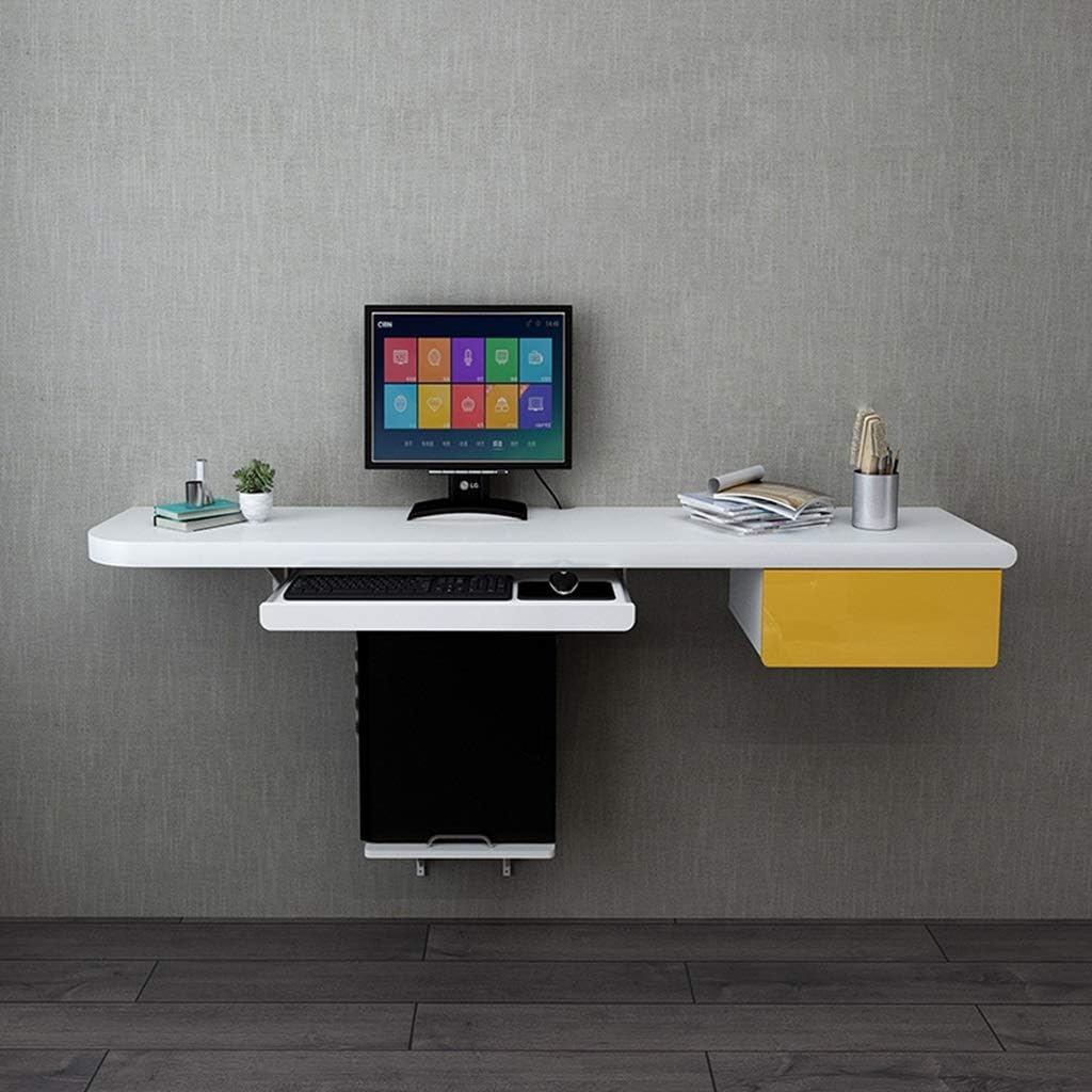 Floating Shelf Wall Desk Computer Table with Keyboard Tray Walll-Mount ...